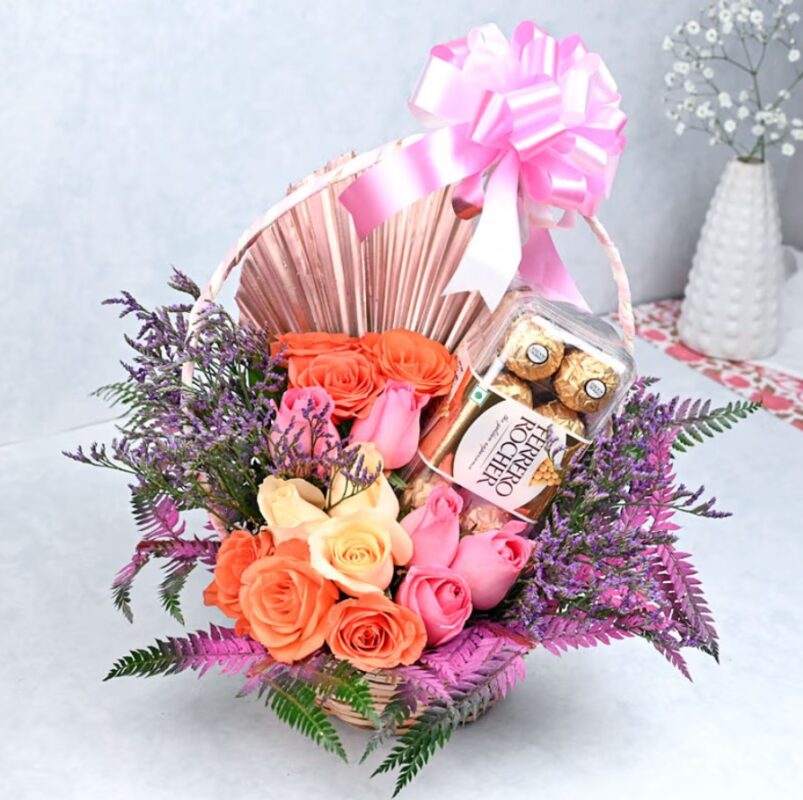 Chocolate and Roses Delight Basket - Bakings