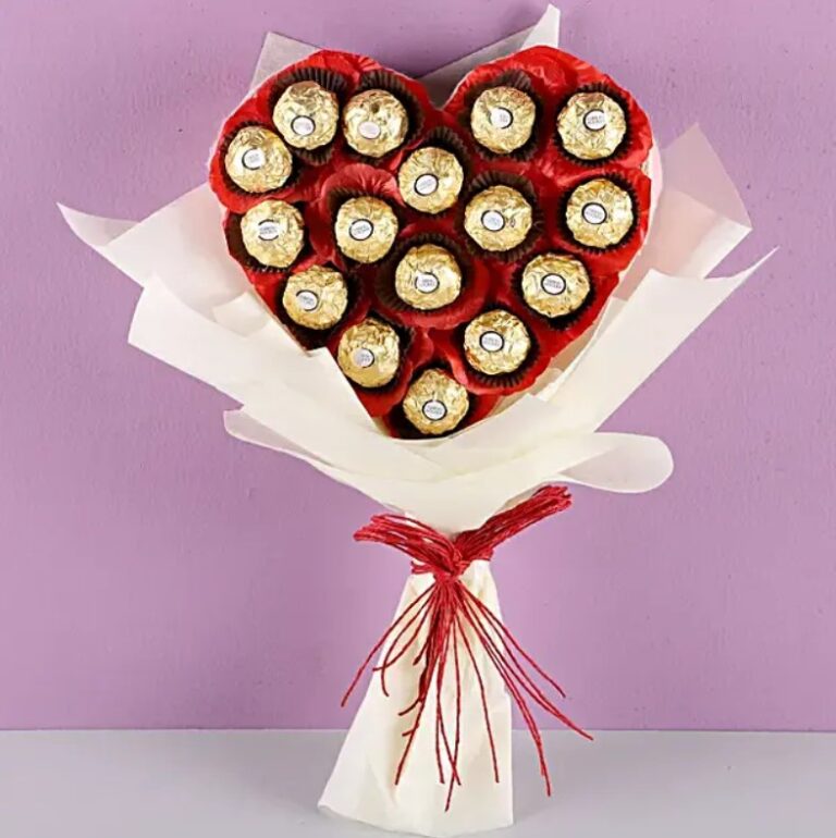 Ferrero Rocher Heart Bouquet - Bakings