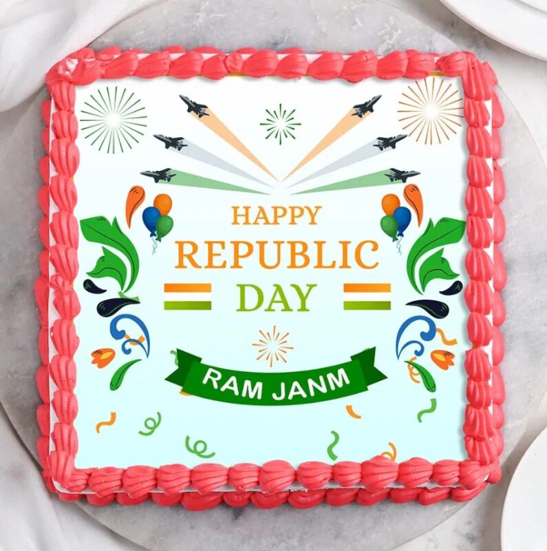 Republic Day Square Cake - Bakings