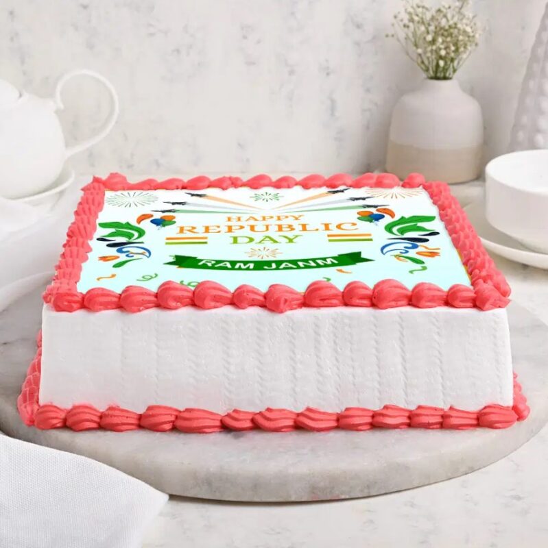 Republic Day Square Cake - Bakings